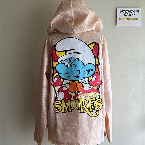 Smurfs | Jackets & Coats | Nwt Smurfs Hooded Anorak Windbreaker Jacket ...